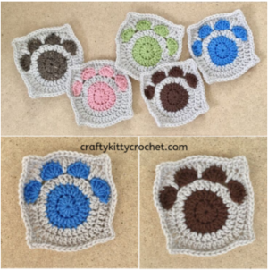 Paw Print Granny Square – Free Pattern | crafts.alldaycrochet