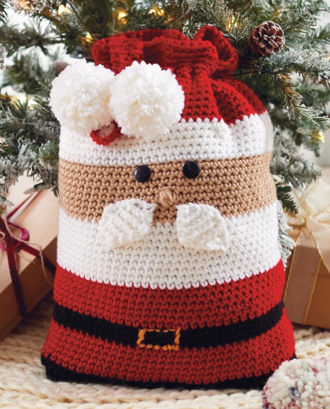 Santa Gift Bag Crochet Kit | crafts.alldaycrochet